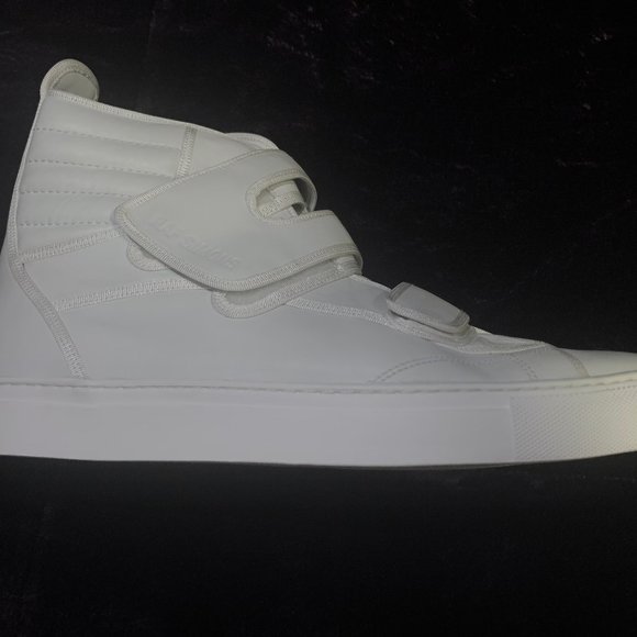Raf Simons | Shoes | Raf Simons Velcro High Tops White Leather New ...